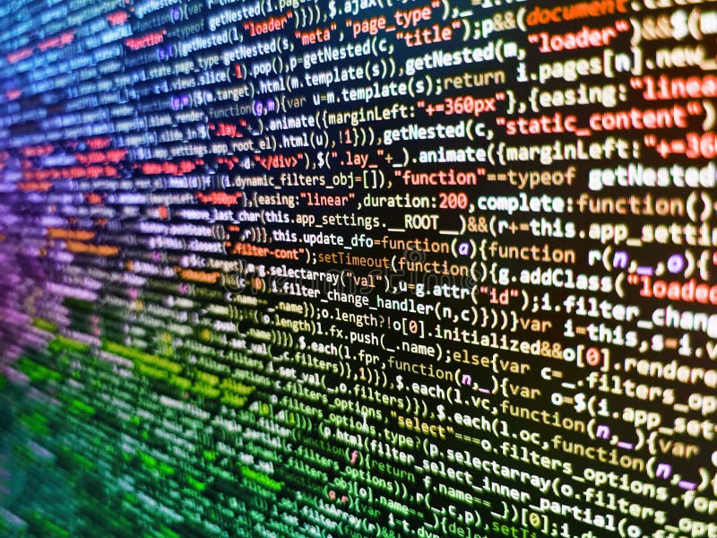 Laptop Screen Show Abstract Computer Programming Code Script Coding Programmer Abstract