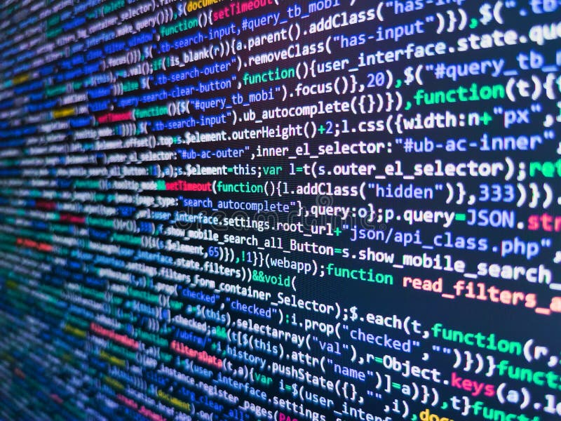 Laptop Screen Show Abstract Computer Programming Code Script Real Html Code Developing Screen