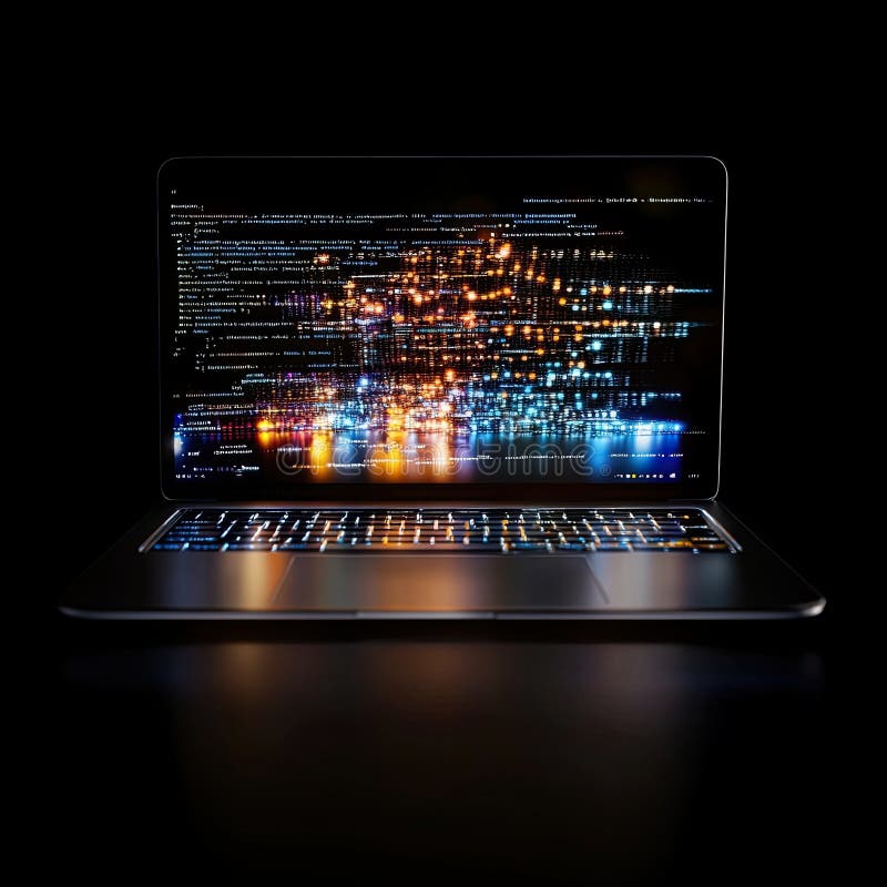 Laptop Screen Showing Code at Night Stock Image - Image of software ...