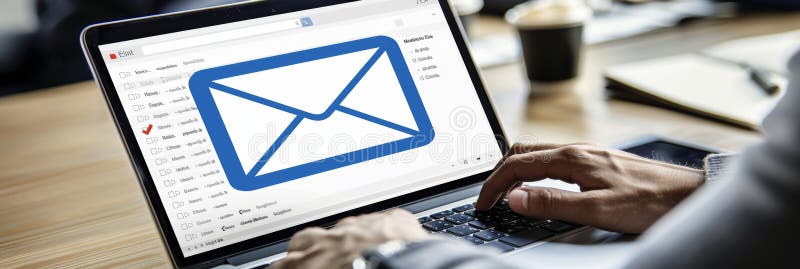Laptop Screen Showing Email Interface for Sending and Receiving ...