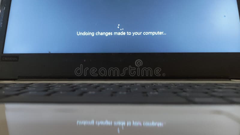 Laptop Screen Showing Message after Software Update Stock Image - Image ...