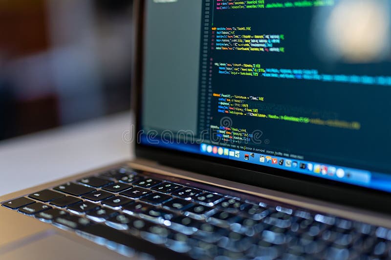Laptop Screen Showing Programming Code - Software Development Stock ...