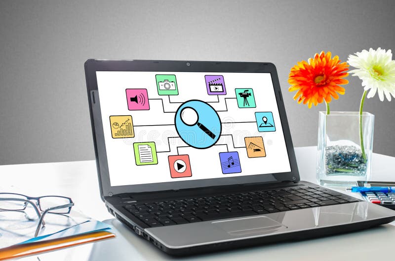 Search for Apps Concept on a Laptop Screen Stock Image - Image of ...