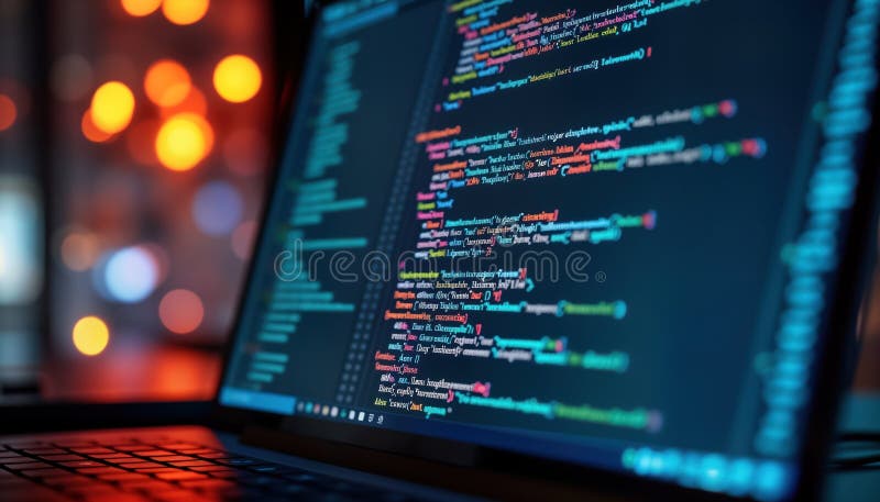 Laptop Screen Shows Complex Code Related To Cloud Services, APIs ...
