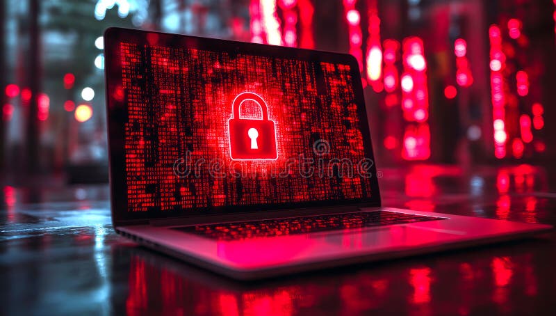 Laptop Screen Shows Red Lock Key Stock Photos - Free & Royalty-Free ...