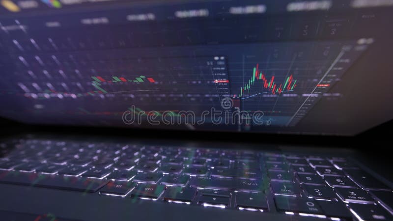 Laptop Screen with Stock Market Charts. Technical Analysis and ... Laptop Screen with Stock Market Charts. Technical Analysis and ...