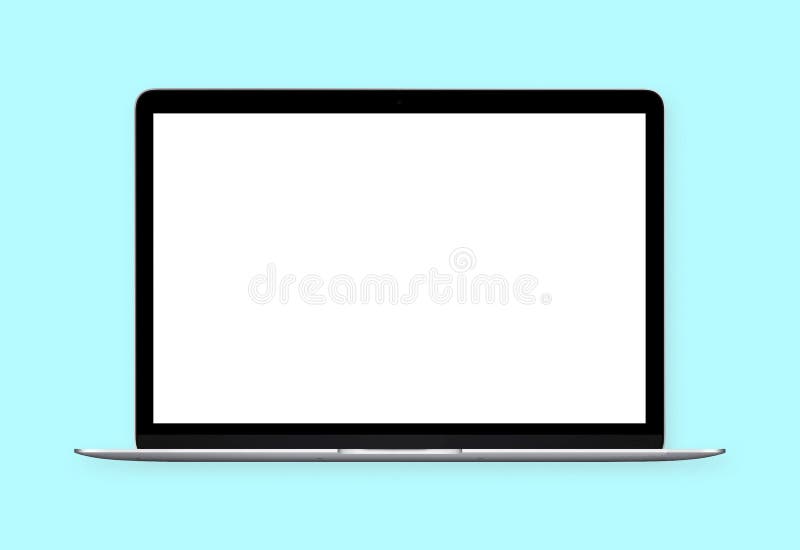 Laptop Screen White Empty Plain Blank Screen Stock Image - Image of ...