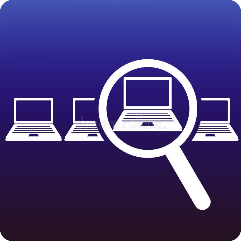 Laptop search stock vector. Illustration of specification - 4111418