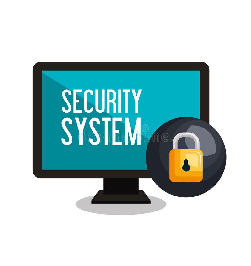Laptop Security Laptop System Stock Illustration - Illustration of ...