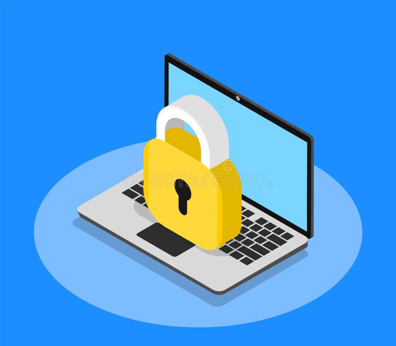 Laptop Security. Privacy of Personal Data. Computer Protection Stock ...