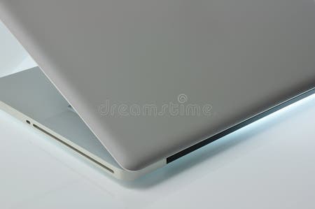 Laptop Semi-closed (side View) Stock Image - Image of communications ...