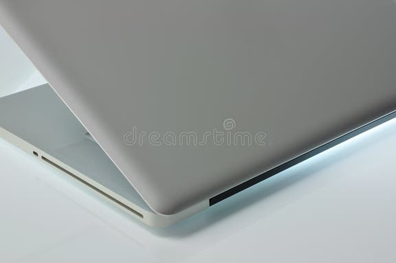 Laptop Semi-closed (side View) Stock Image - Image of communications ...
