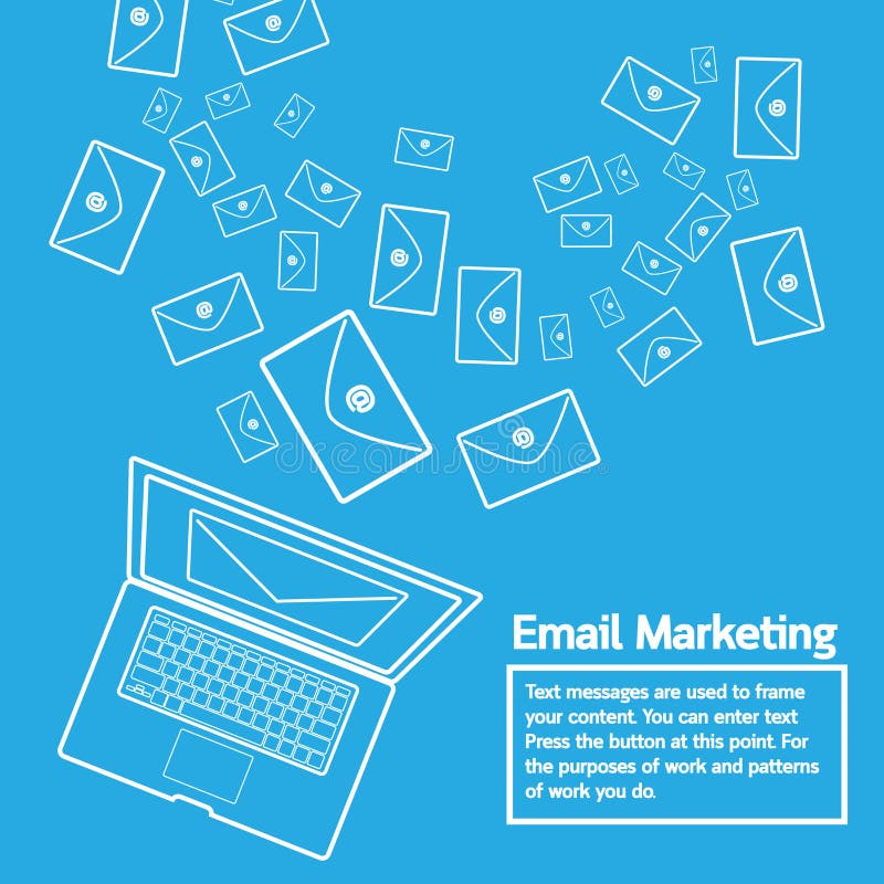 Laptop Send Email Marketing Stock Vector - Illustration of electronic ...