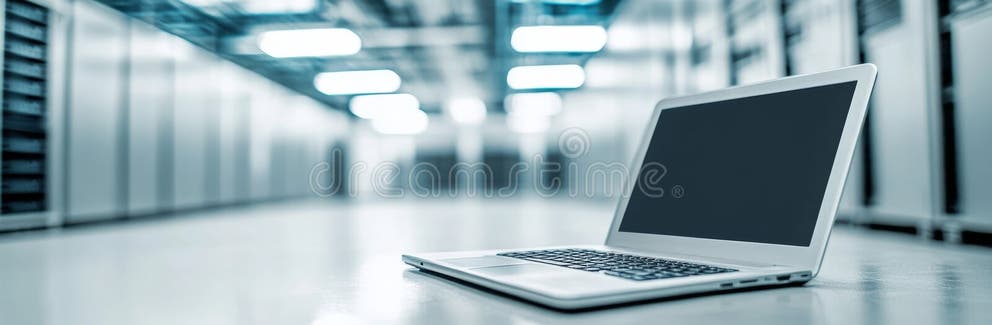 A Laptop in a Server Room, the Upgrade of Technology or Data Storage ...