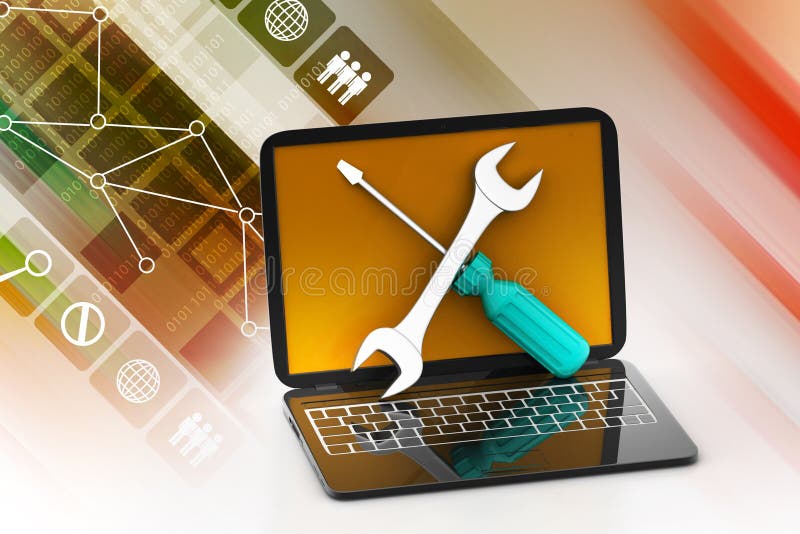 Laptop Service Logo Laptop Repair Logo Computer Maintenance Stock ...