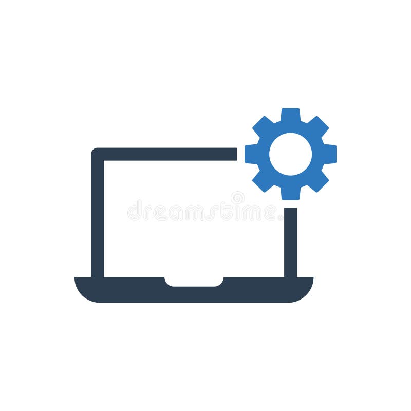 Laptop Setting Icon stock vector. Illustration of option - 397607157