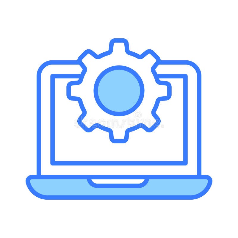 Laptop Setting Vector Design in Trendy Style, System Configuration Icon ... Laptop Setting Vector Design in Trendy Style, System Configuration Icon ...
