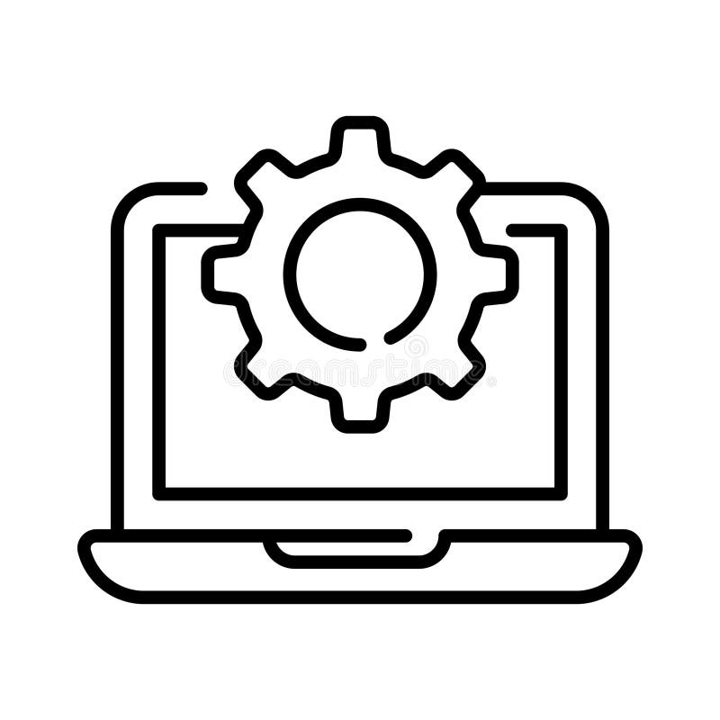 Laptop Setting Vector Design in Trendy Style, System Configuration Icon ... Laptop Setting Vector Design in Trendy Style, System Configuration Icon ...