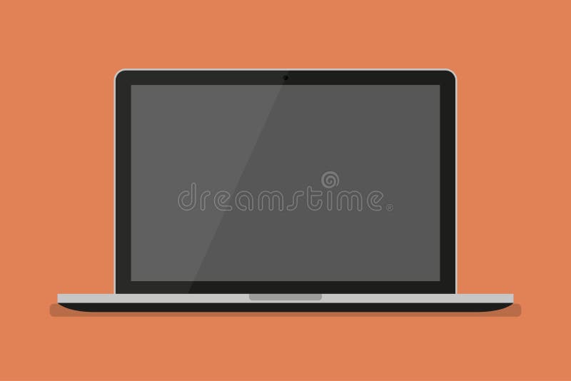 Laptop with Shadow in a Flat Design. Vector Illustration Stock ...