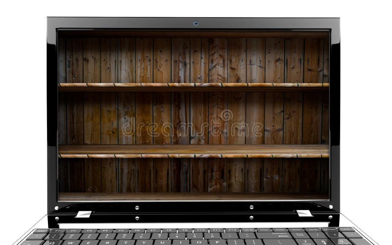 Laptop with shelf stock illustration. Illustration of electronic - 29294511