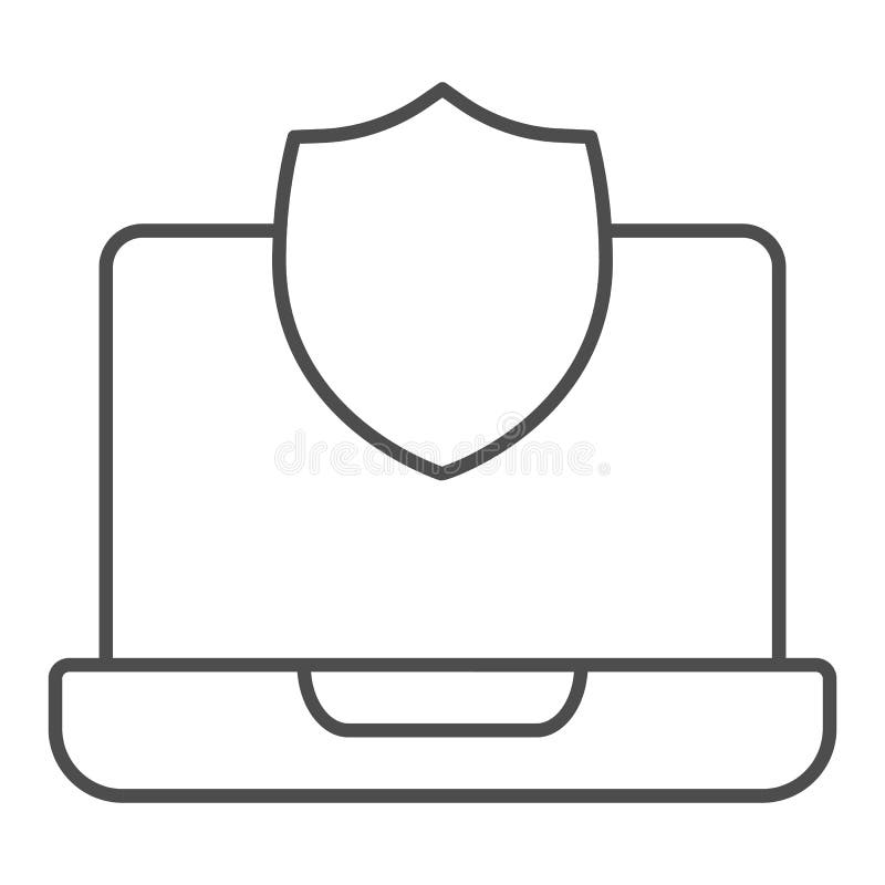 Data Protection Line Icon Set, Computer Safety Symbols Collection ...