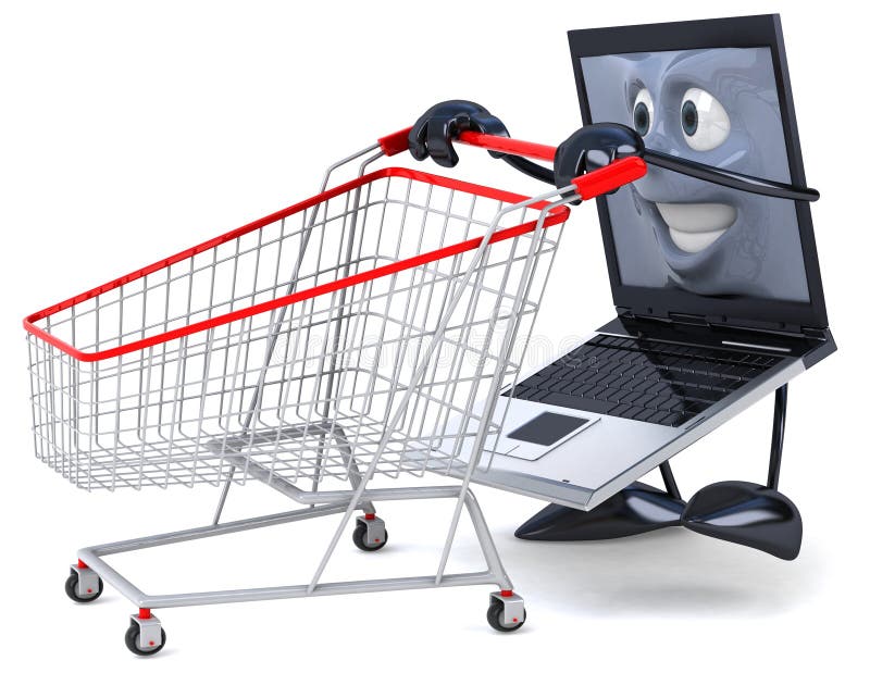 Laptop shopping stock illustration. Illustration of desk - 16796129