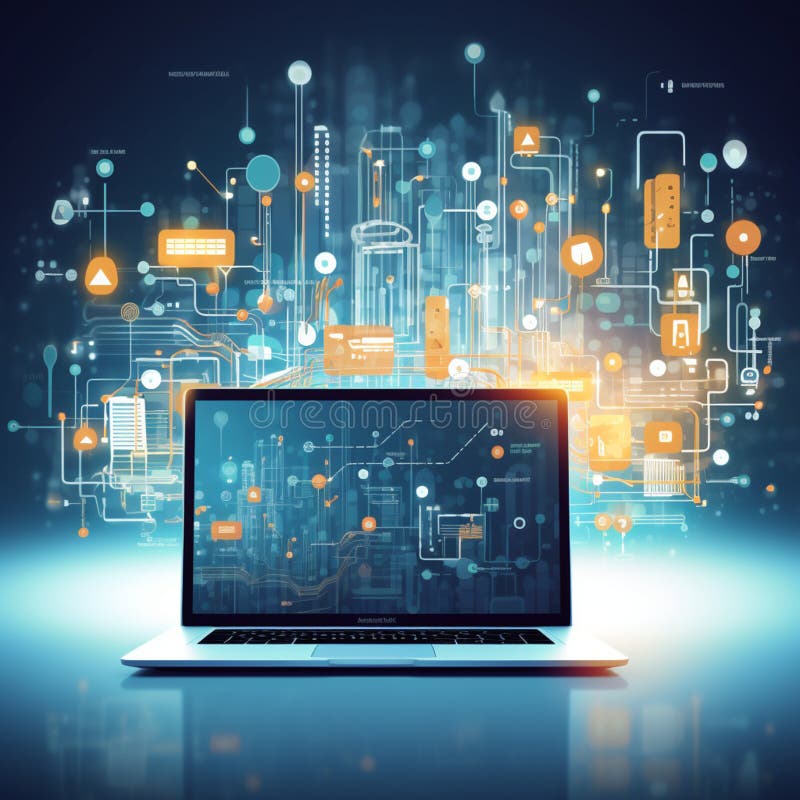 Laptop Show Business Transaction on Screen, Cyber Security and Data Protection, Business and ...