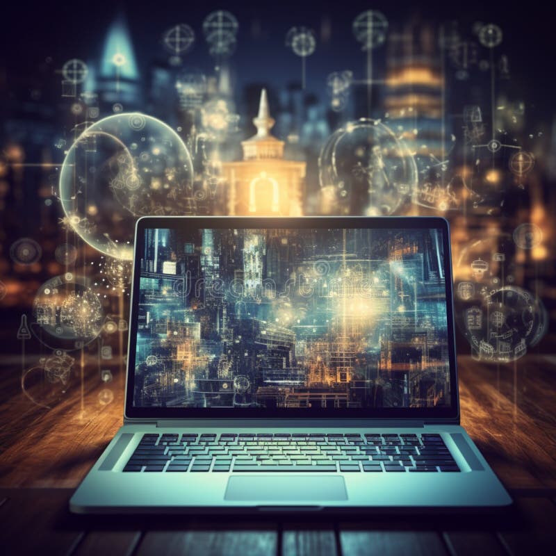 Laptop Show Business Transaction on Screen, Cyber Security and Data ...