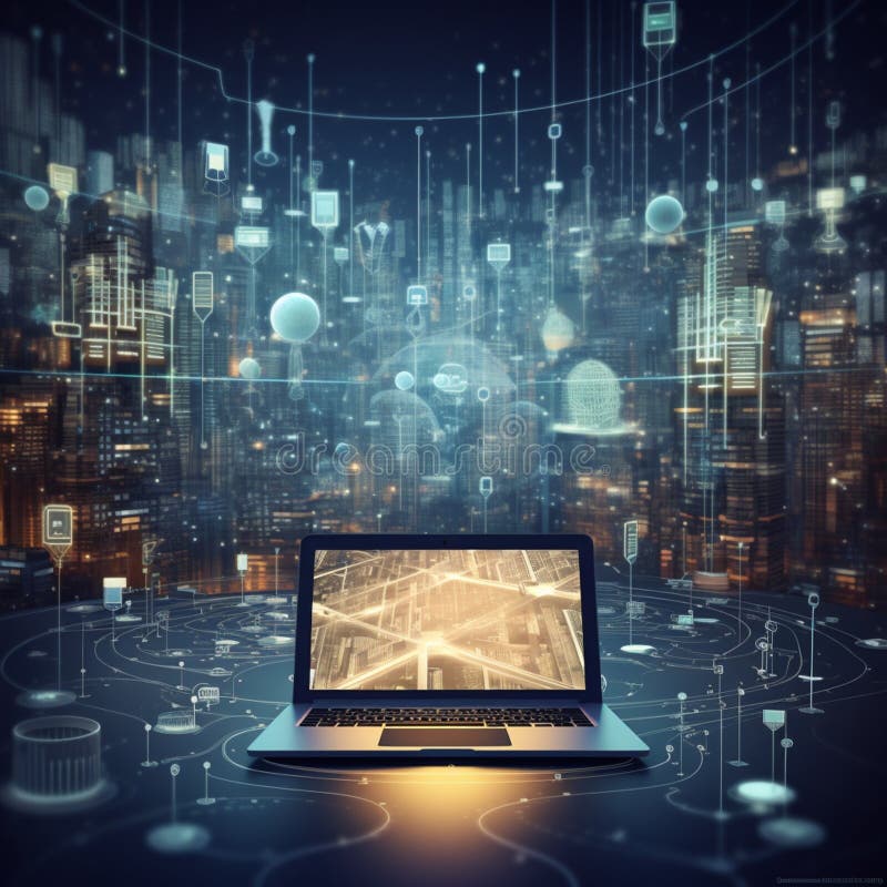 Laptop Show Business Transaction on Screen, Cyber Security and Data ...