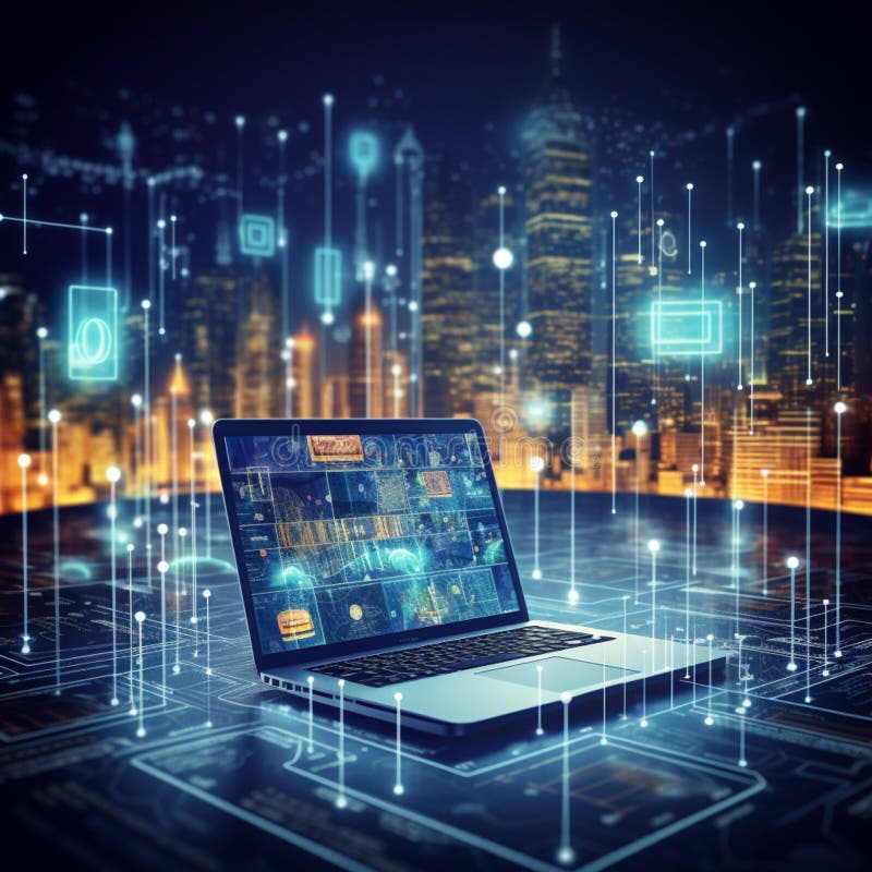 Laptop Show Business Transaction on Screen, Cyber Security and Data Protection, Business and ...