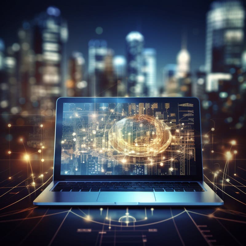 Laptop Show Business Transaction on Screen, Cyber Security and Data ...