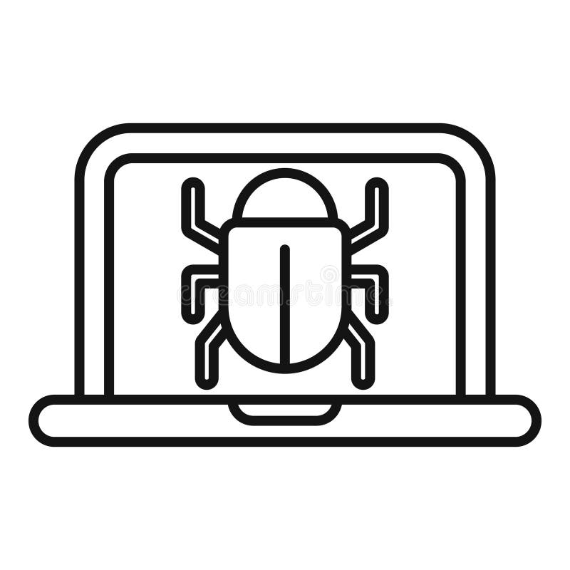 Laptop Showing Bug Indicating Cyber Security Breach Stock Illustration ...