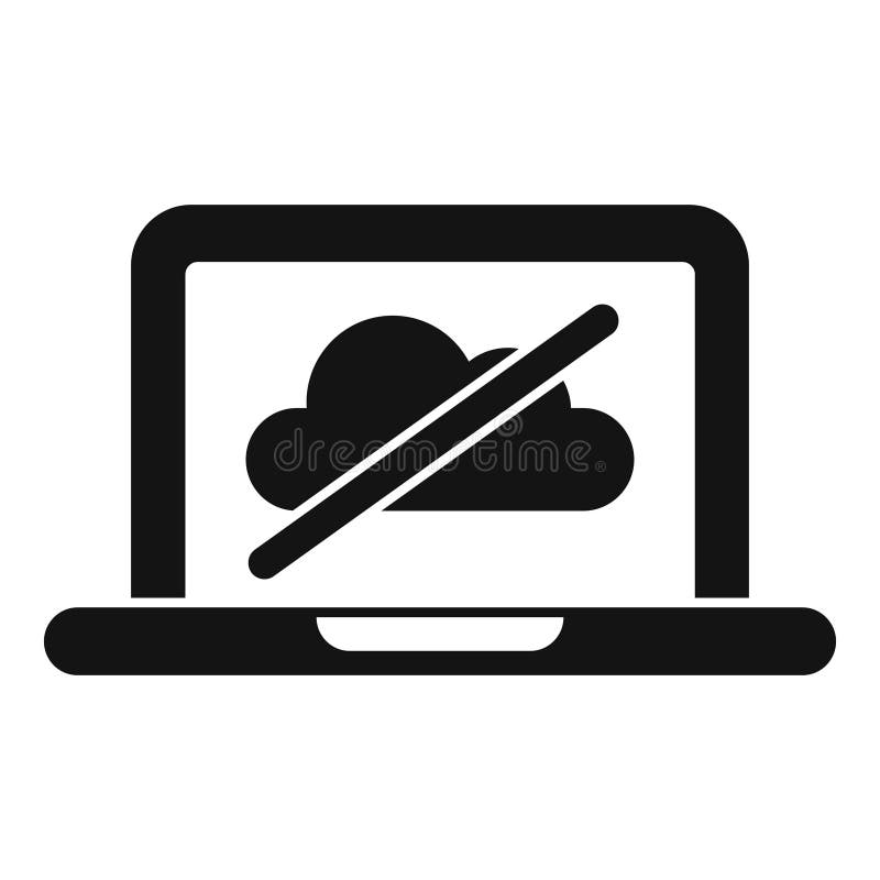 Laptop Showing Cloud Computing Disconnection Icon Stock Illustration ...