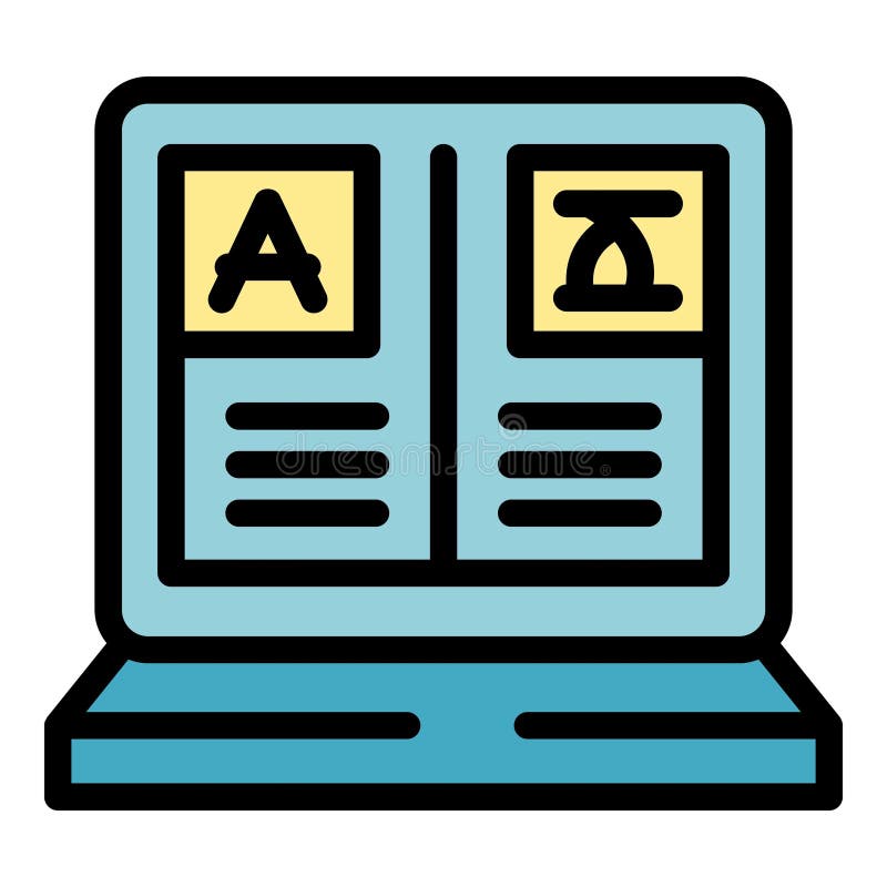 Laptop Showing Comparison between Two Different Font Types Stock ...