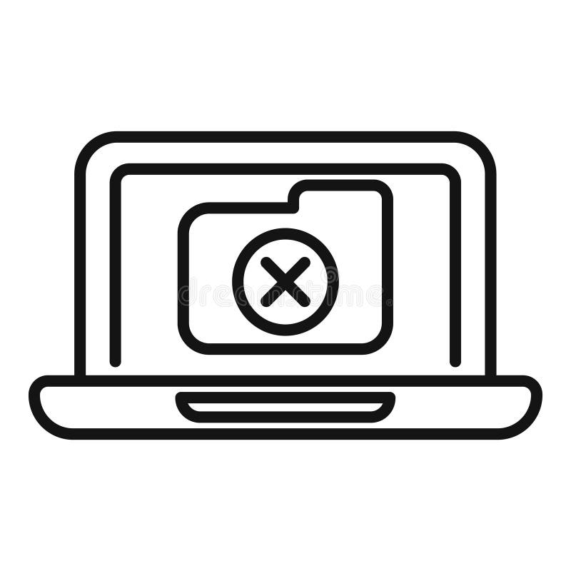 Laptop Showing Deleted Folder Icon for Data Loss Concept Stock ...
