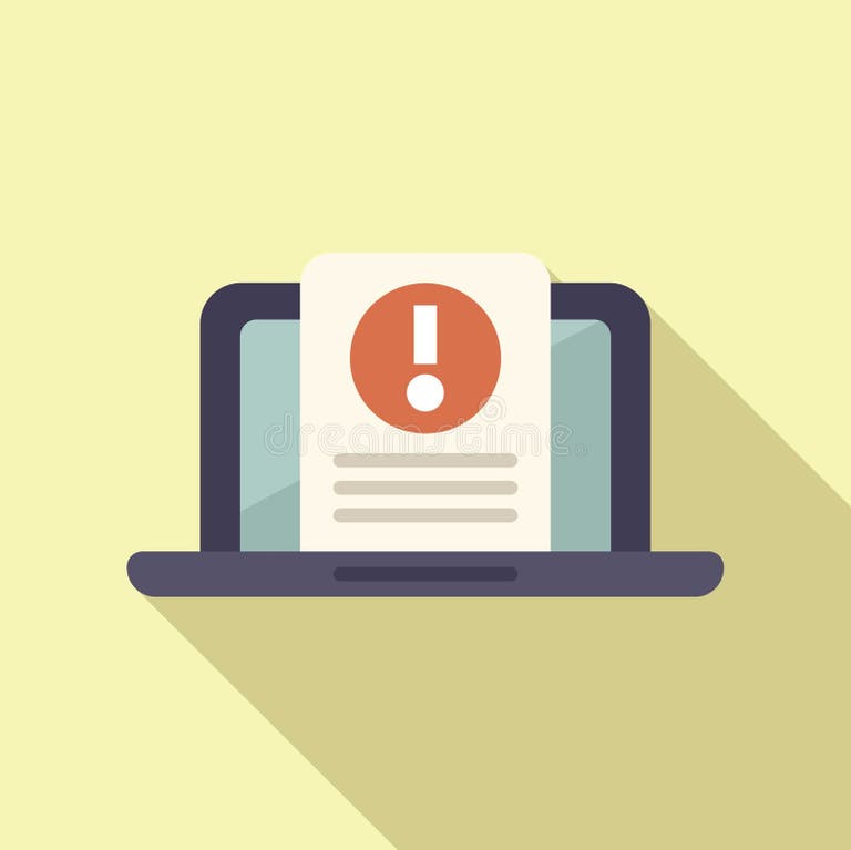 Laptop Showing Important Notification on Screen with Exclamation Point ...