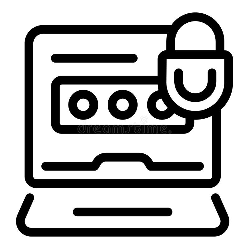 Laptop Showing Password Protected Login Screen with Padlock Icon Stock ...