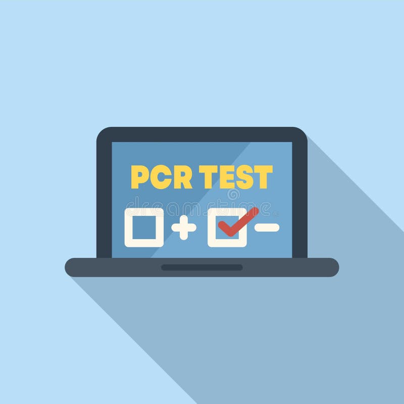 Laptop Showing Pcr Test Results with Positive Result Stock Vector ...