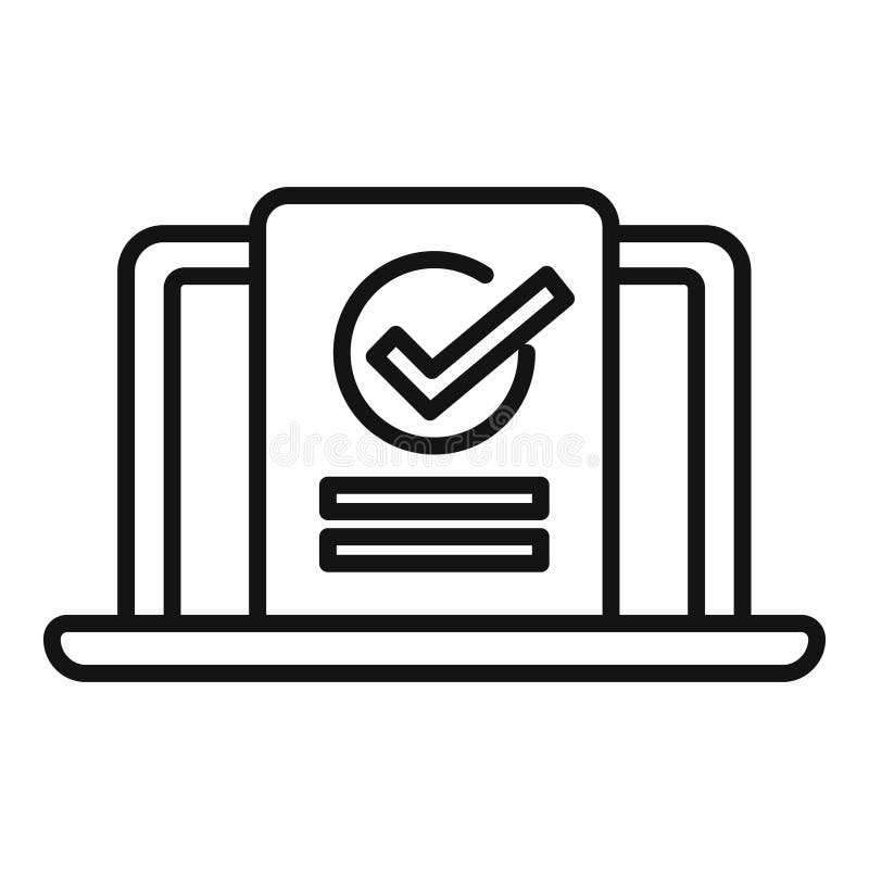 Laptop Showing Validated Online Registration Form Icon Stock ...