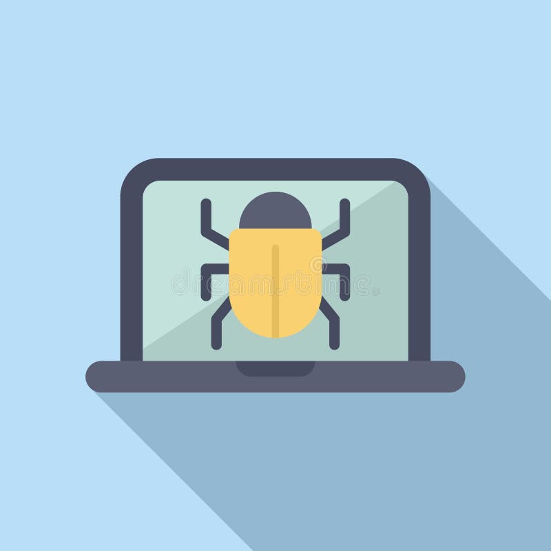 Laptop Showing Virus Detected Warning with a Bug Symbol Stock Vector ...