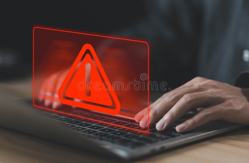 Caution Failure System Hacked Warn Alert Concept Stock Photo - Image of laptop, failure: 316605744