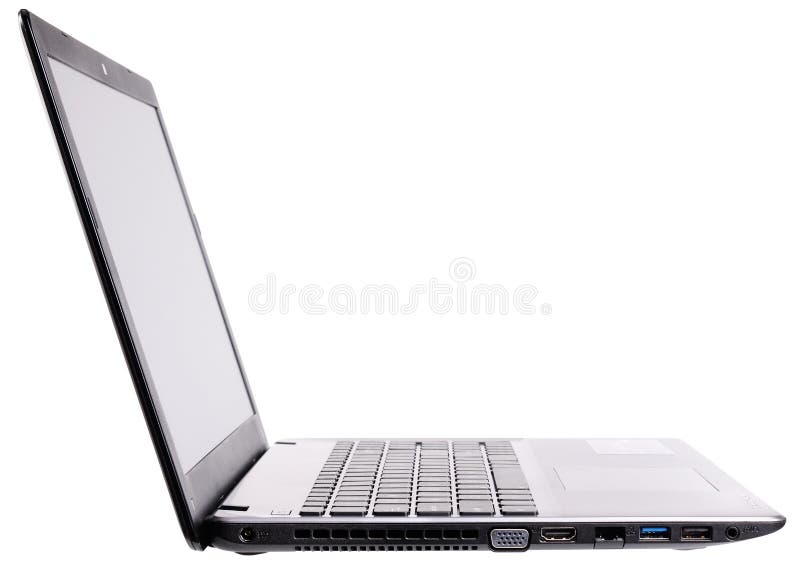 Laptop side view set stock image. Image of notebook, white - 26910629