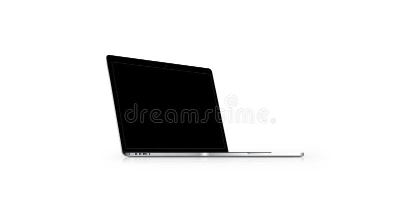 Laptop side view mock-up stock vector. Illustration of electronics ...