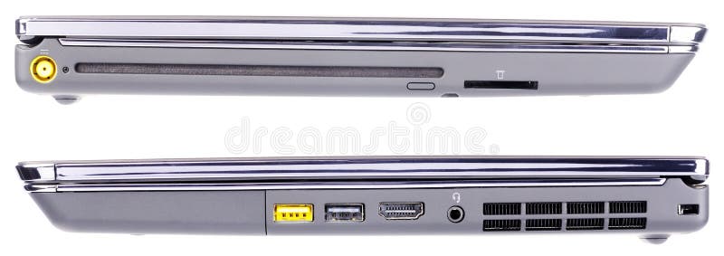 Laptop side view set stock image. Image of notebook, white - 26910629