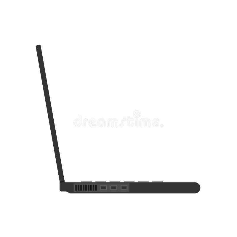 Laptop Side View Vector Icon Concept Screen. Business Computer Office ...