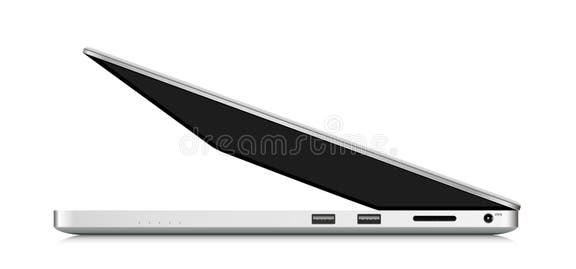 Laptop side view stock vector. Illustration of device - 233064902
