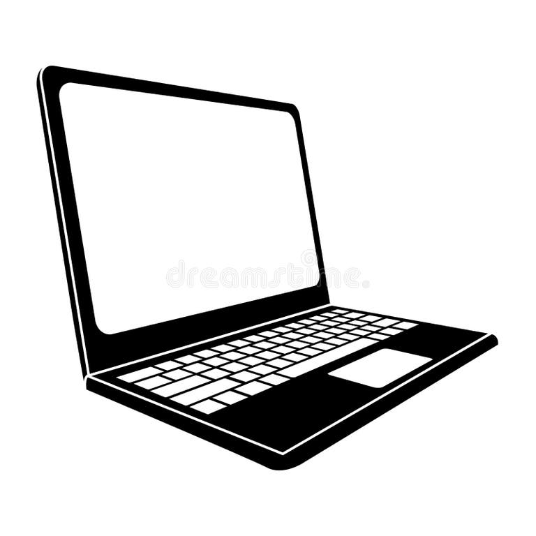 Laptop sideview icon image stock vector. Illustration of square - 80793404
