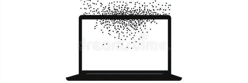 A Laptop Silhouette Displays Cascading Numbers, Illustrating the Essence of Innovative Computer ...