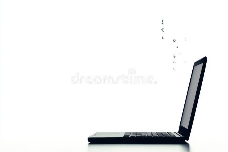 A Laptop Silhouette Displays Falling Numbers, Symbolizing the World of ...