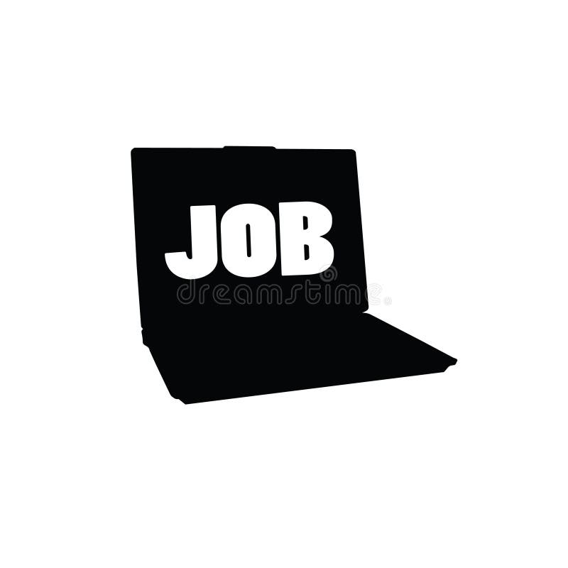 Laptop Silhouette and Message for a Job Vector Stock Vector ...